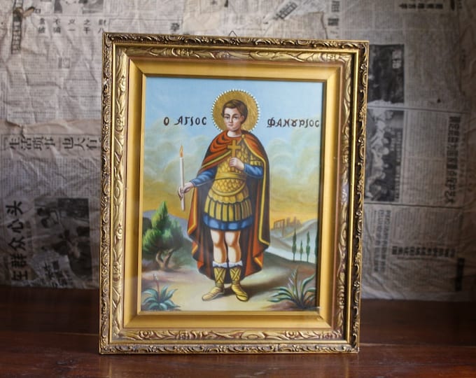 Agios Fanourios Vintage Icon, Saint Fanourios Icon, St. Phanourios Icon ...