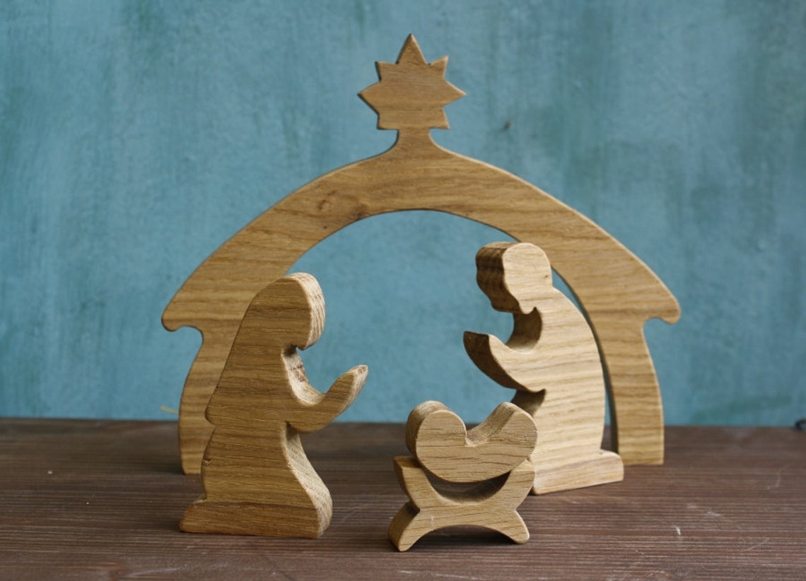 Handmade Wooden Minimal Nativity, Modern Nativity Scene, Nativity ...