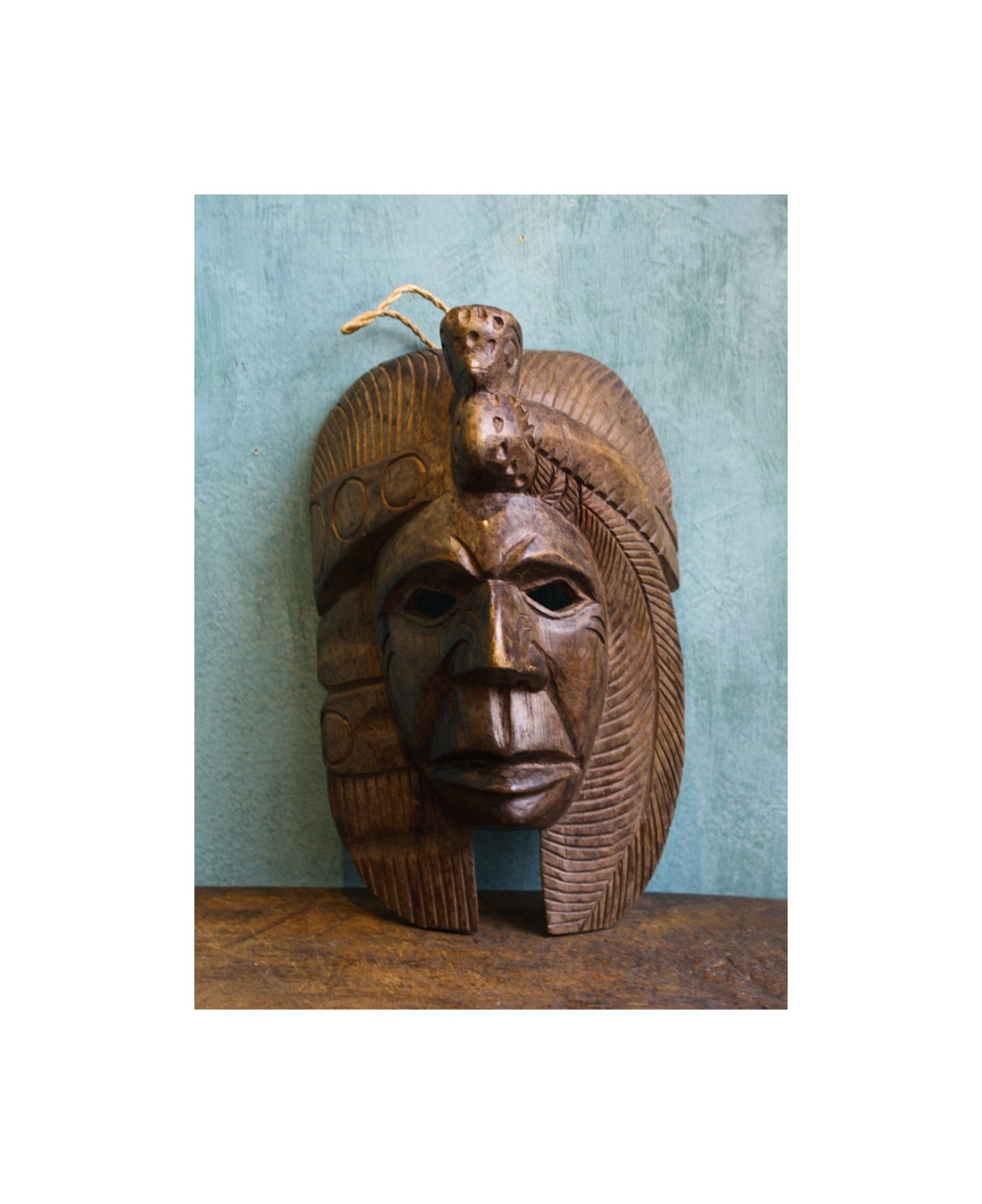 Mayan Wooden Mask Kukulkan Hand Carved Mask Guatemala Mask - Etsy