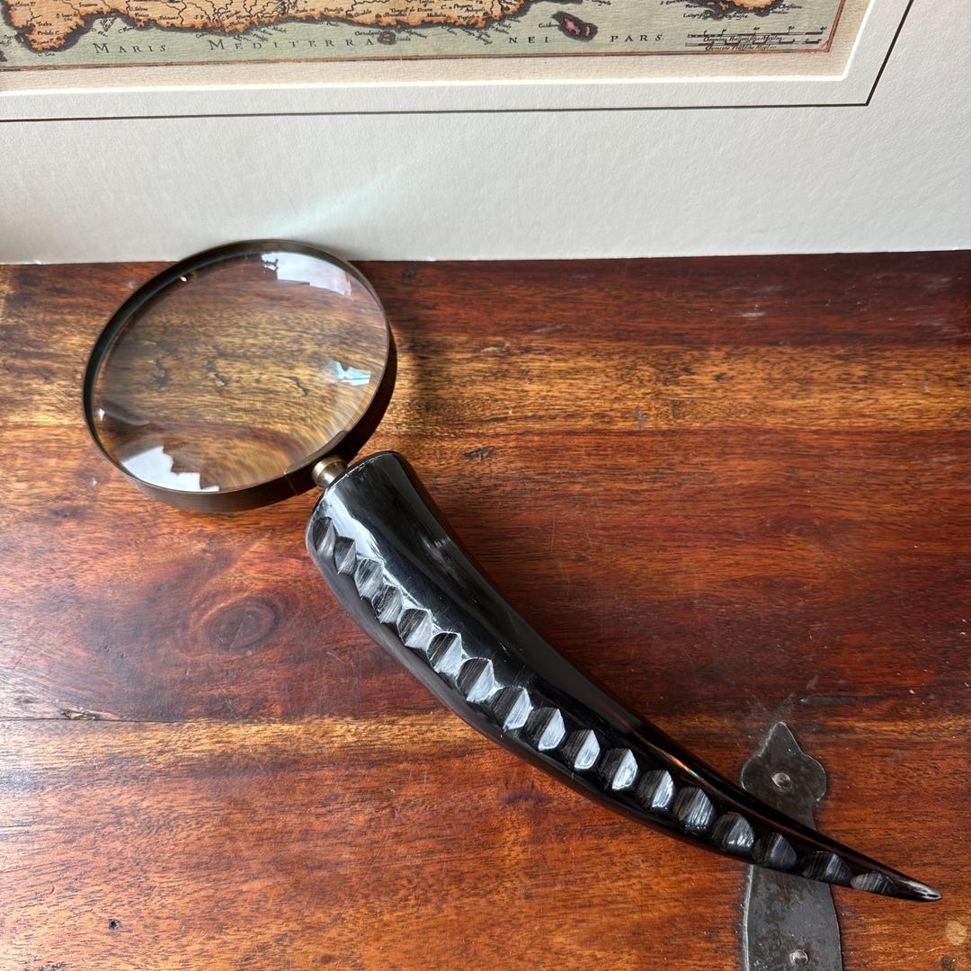 Bakelite Horn Brass Magnifying Glass, Magnifying Glass, Horn Magnifier ...