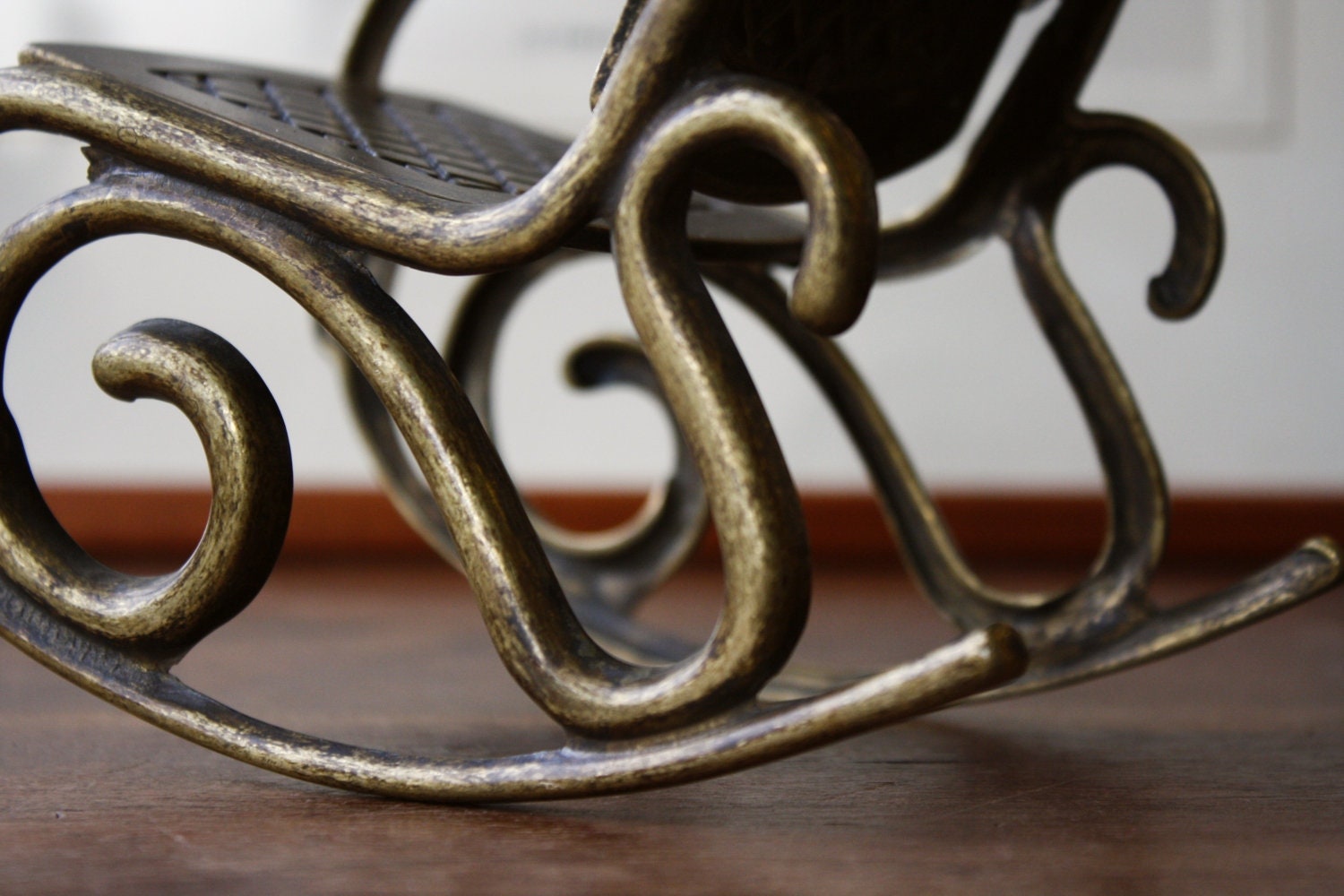 Beautiful Brass Rocking Chair Figurine, Bronze Rocking Chair Sculpture ...