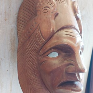 Mayan Wooden Mask, Kukulkan Hand Carved Mask , Guatemala Mask, Native ...