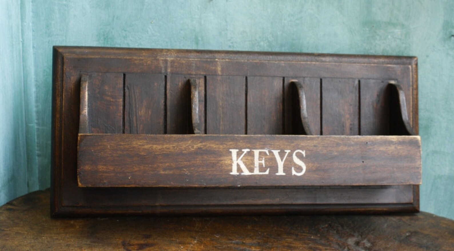 Handmade Wooden Entryway Organizer Key Holder Wall Mounted | Etsy