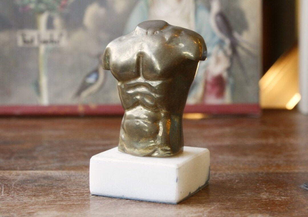 Human Body Bronze Figurine Body Statue Marble Base Greek - Etsy
