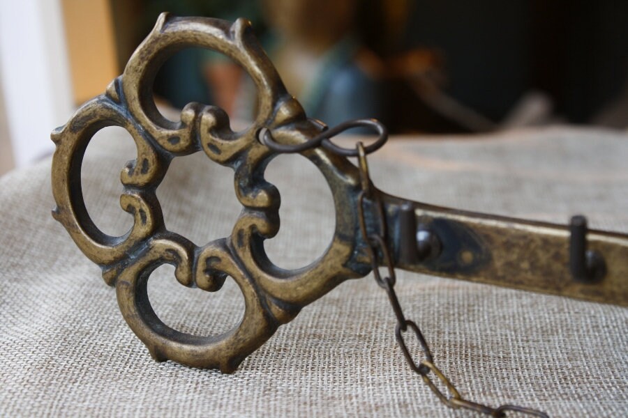 Key Shape Key Holder Brass 4 Hooks Key Holder Brass Wall | Etsy