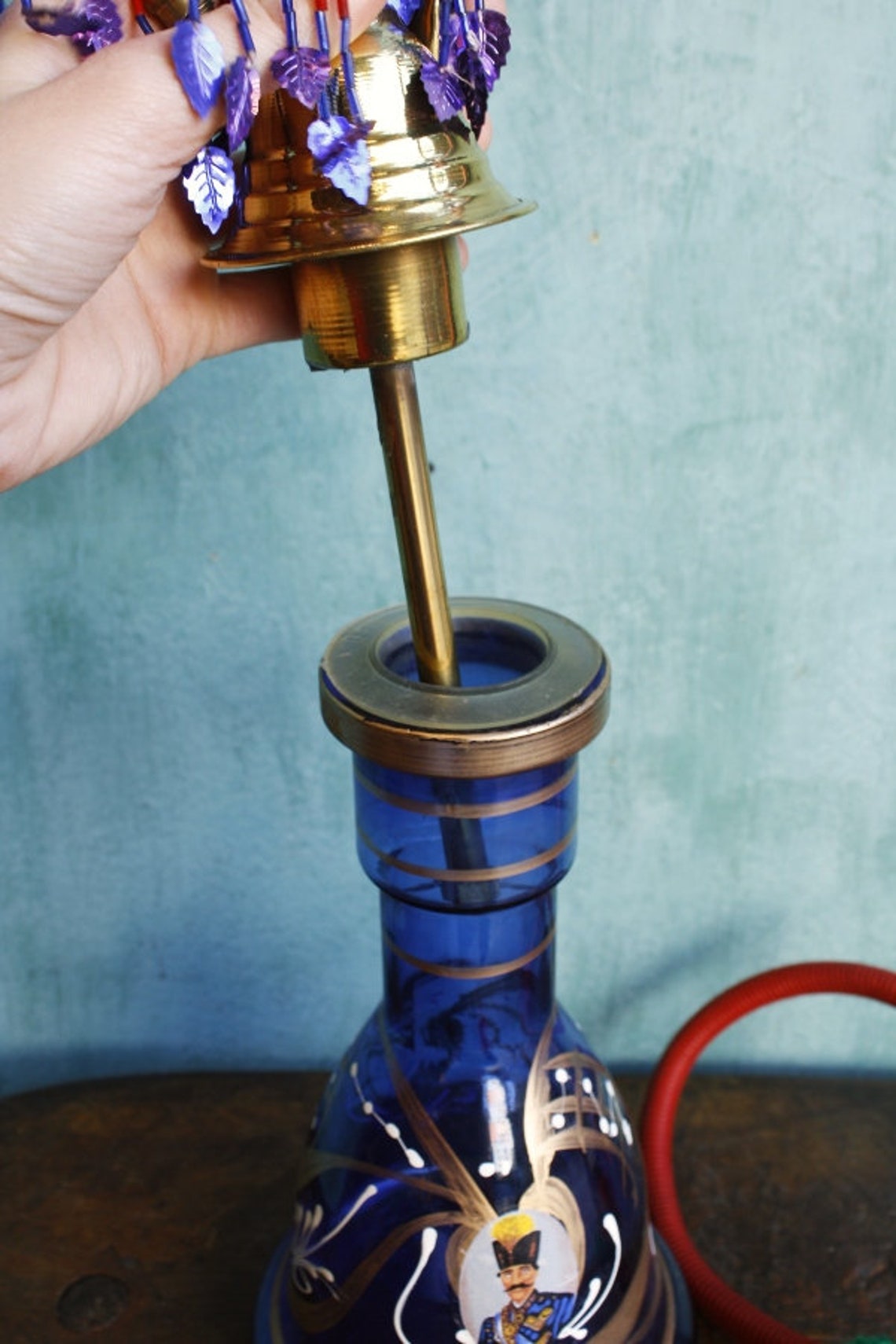 Vintage Syrian Hookah 65 Cm Vintage Shisha Glass and Brass | Etsy