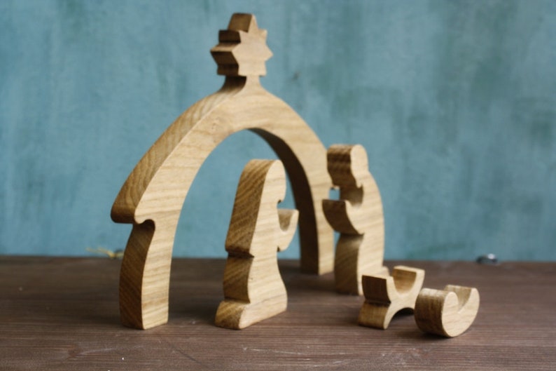 Handmade Wooden Minimal Nativity, Modern Nativity Scene, Nativity ...