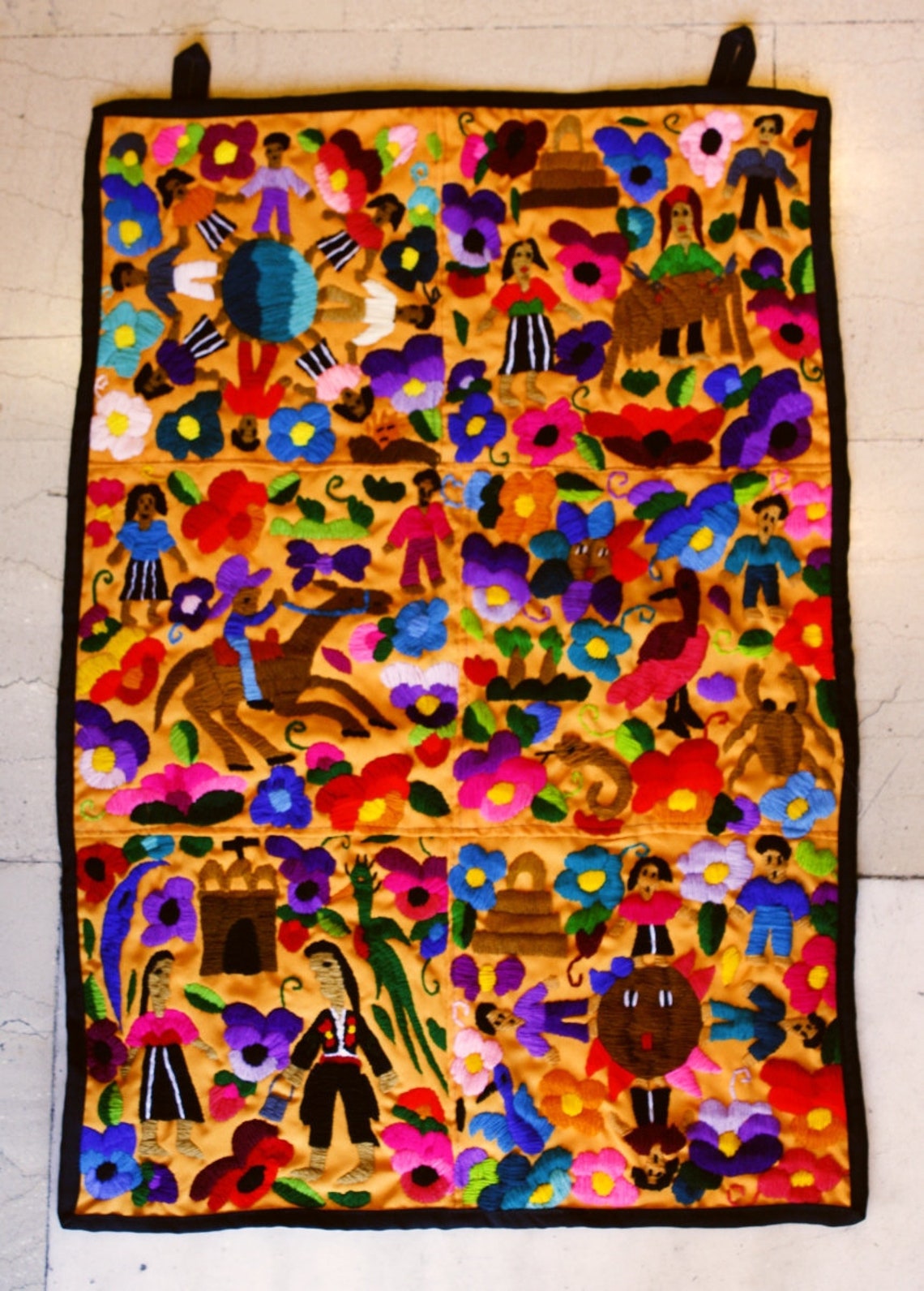 Handmade Guatemalan Figure Embroidery Hand Embroidered Quilt | Etsy