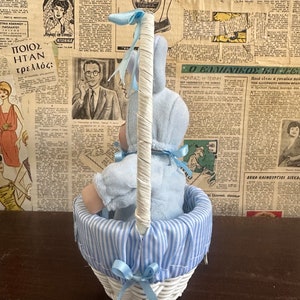 Baby Boy Music Box, Wind up Baby Boy Music Box, Baby Boy in Basket ...