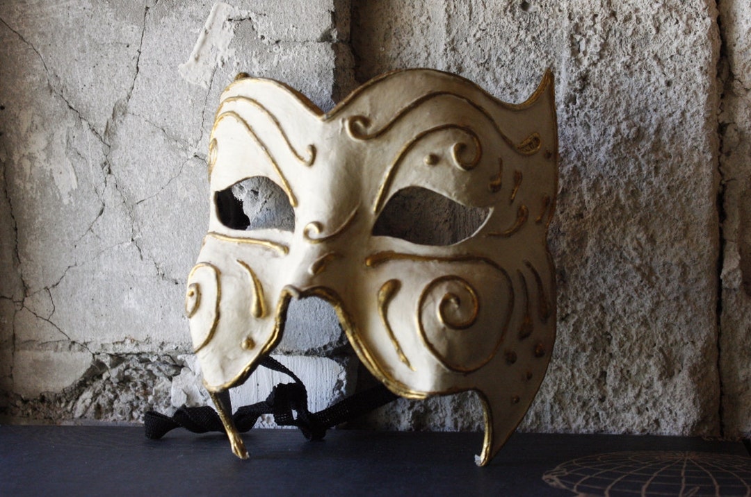 Vintage Venetian Handmade Face Mask, Papier-mâché Antique Mask, Mask ...