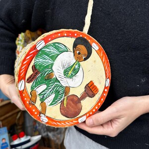Vintage Ethiopian Leather Drum, Coptic, Hand Painted Drum, African Art ...