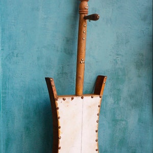 Vintage Ethiopian Single String Instrument, Square Primitive Ethiopian ...