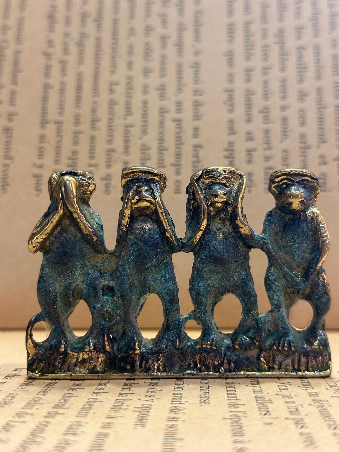 4 Wise Monkeys Miniature, Four Wise Monkeys, Mystic Apes, Buddhist Gift ...