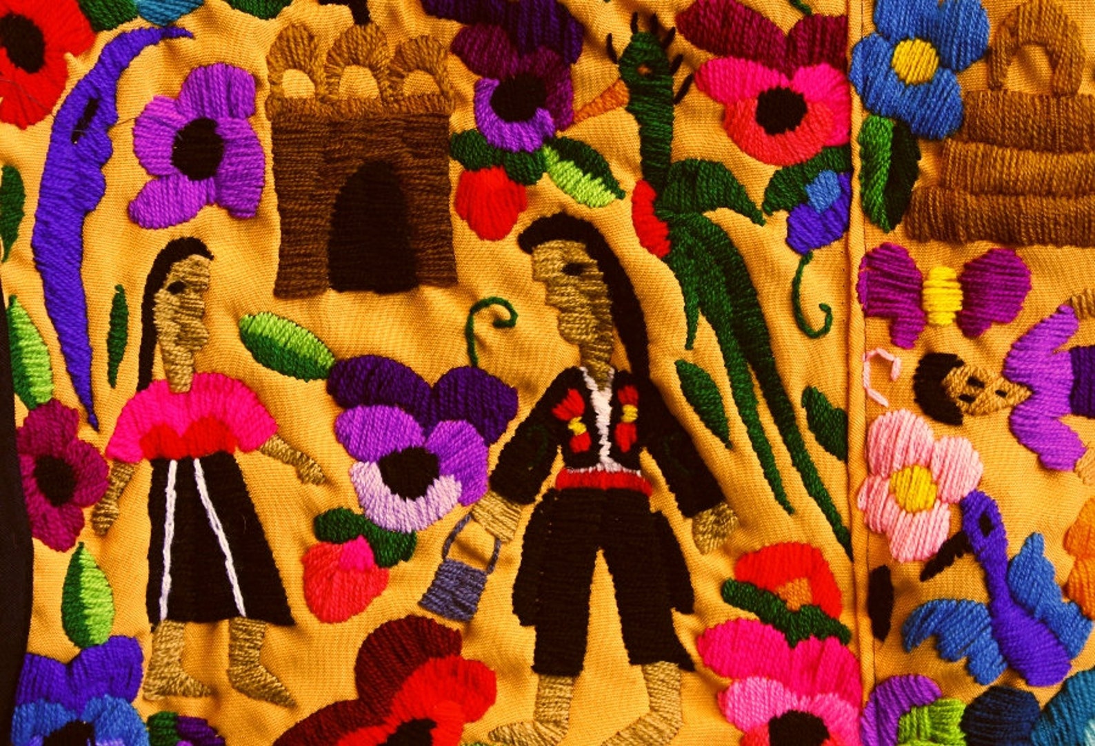 Handmade Guatemalan Figure Embroidery Hand Embroidered Quilt | Etsy