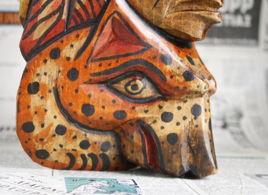 Vintage Hand-carved Mask Animal Mayan Tribal Mask Latin - Etsy