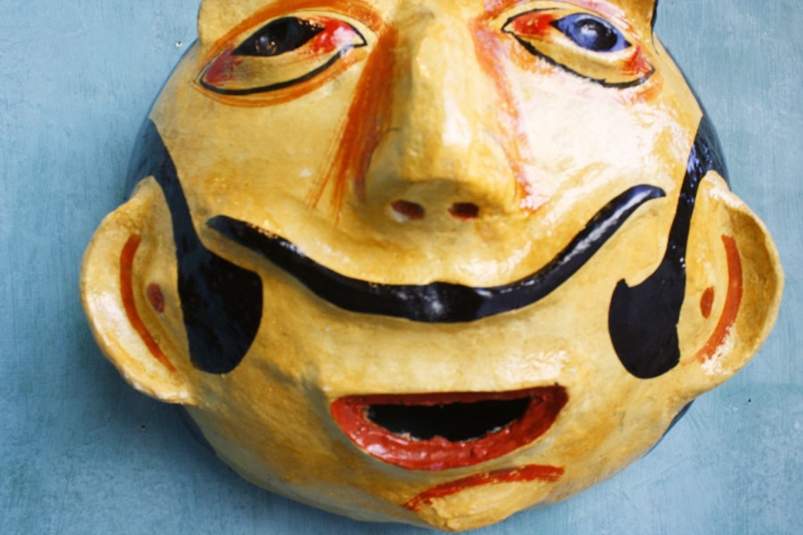 Old Paper Mache India Mask Vintage India Face Mask Indian | Etsy