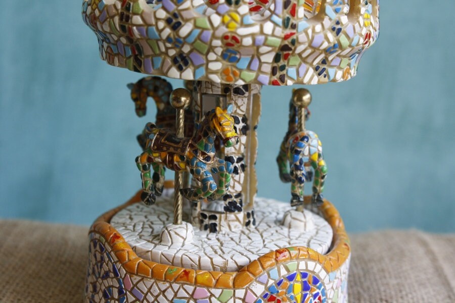 Handmade Vintage Carousel Mosaic Carousel Working Perfectly - Etsy
