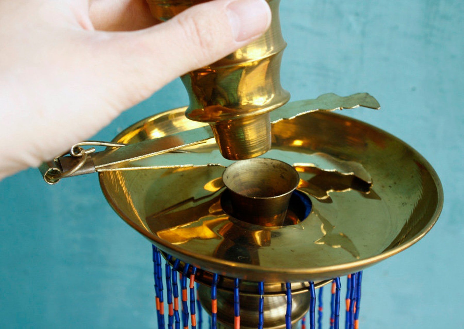 Vintage Syrian Hookah 65 Cm Vintage Shisha Glass and Brass | Etsy