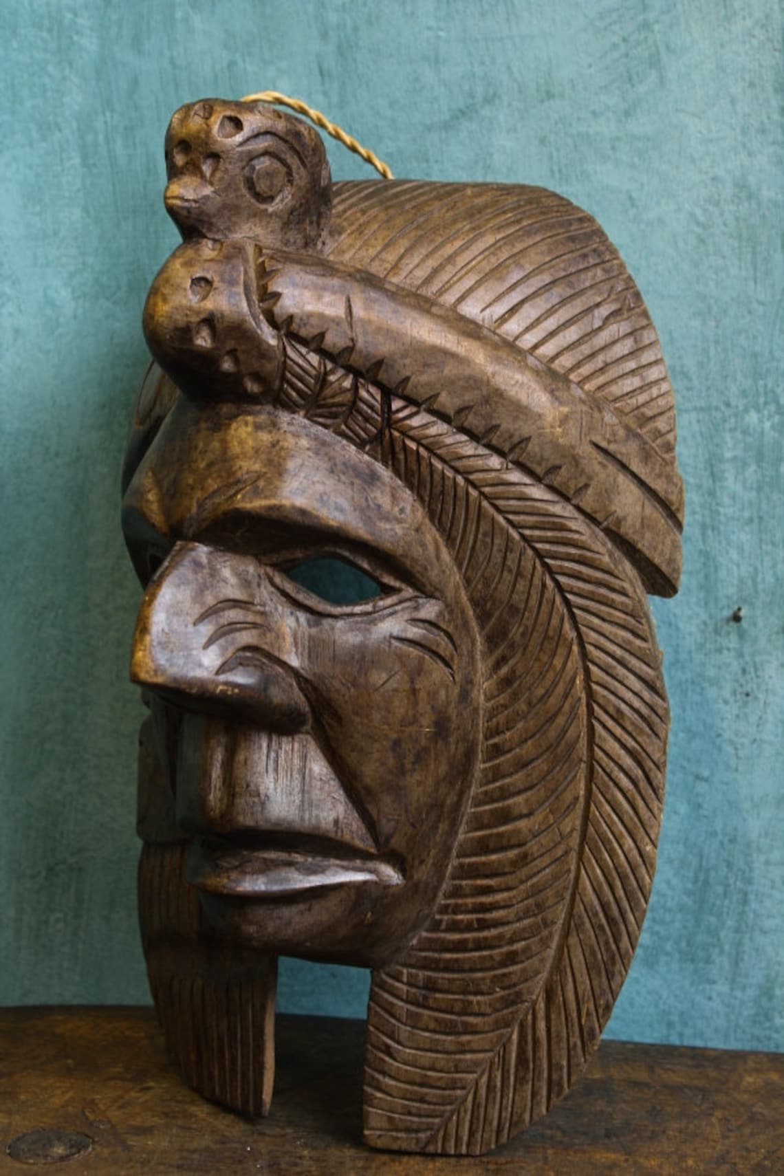 Mayan Wooden Mask Kukulkan Hand Carved Mask Guatemala Mask - Etsy UK