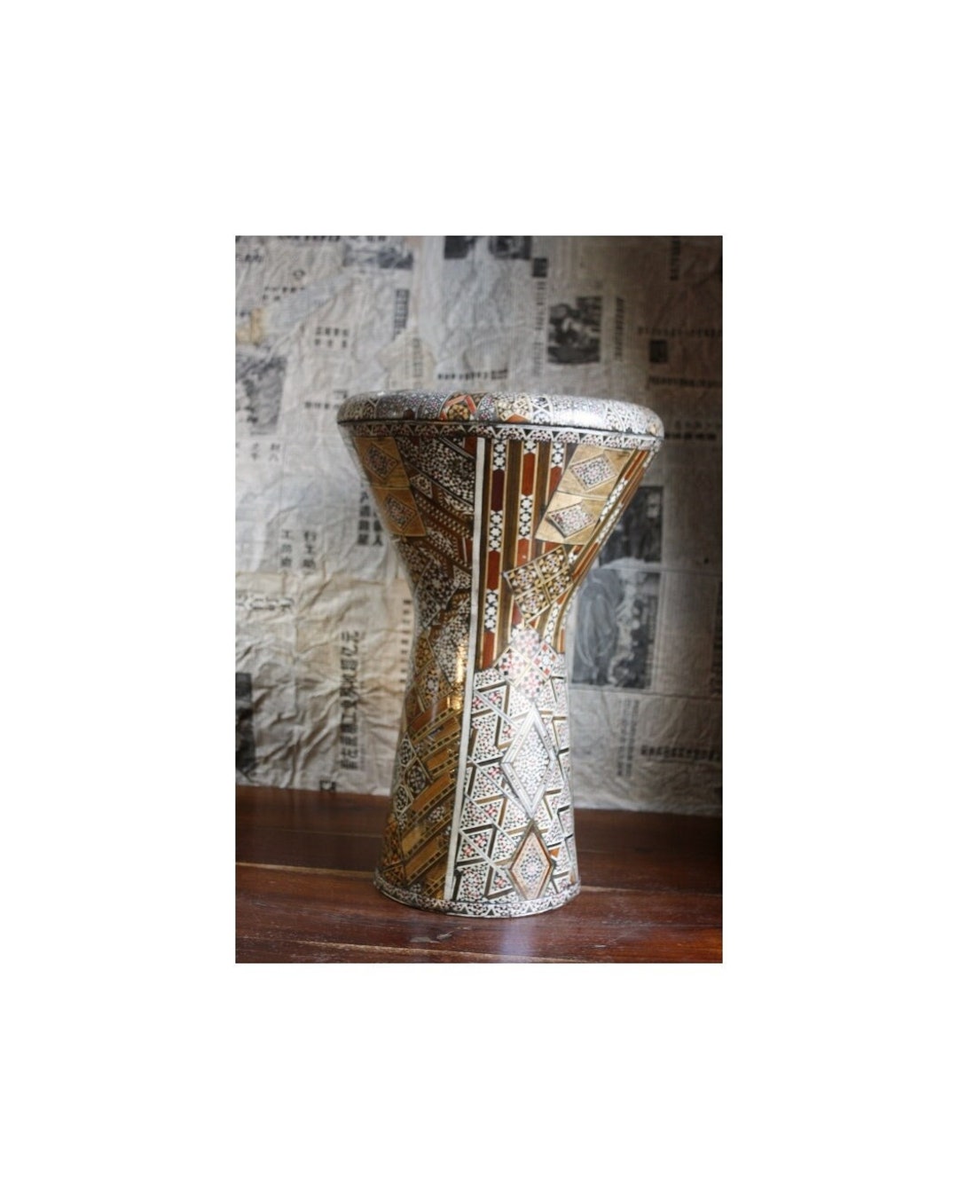 Marquetry Darbuka Drum, Syrian Darbuka ,goblet Drum, Dumbelek ...
