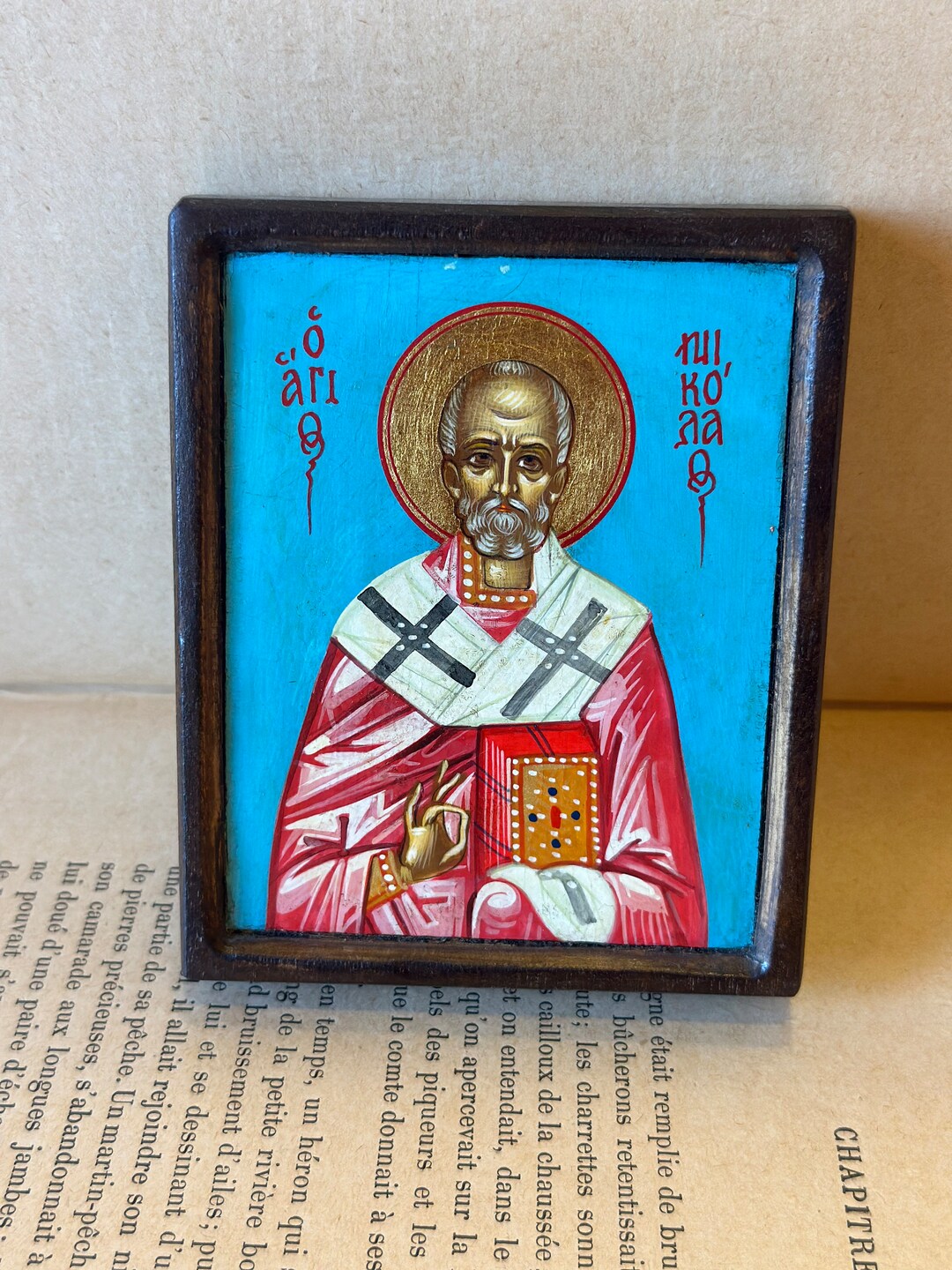 Hand Painted Saint Nicholas Icon, Christian Orthodox Icon, Handmade ...