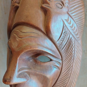 Mayan Wooden Mask, Kukulkan Hand Carved Mask , Guatemala Mask, Native ...