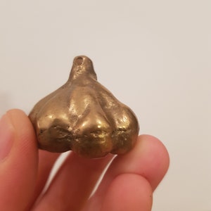 Bronze Garlic Miniature, Good Luck Amulet, Garlic Statuette, Garlic ...