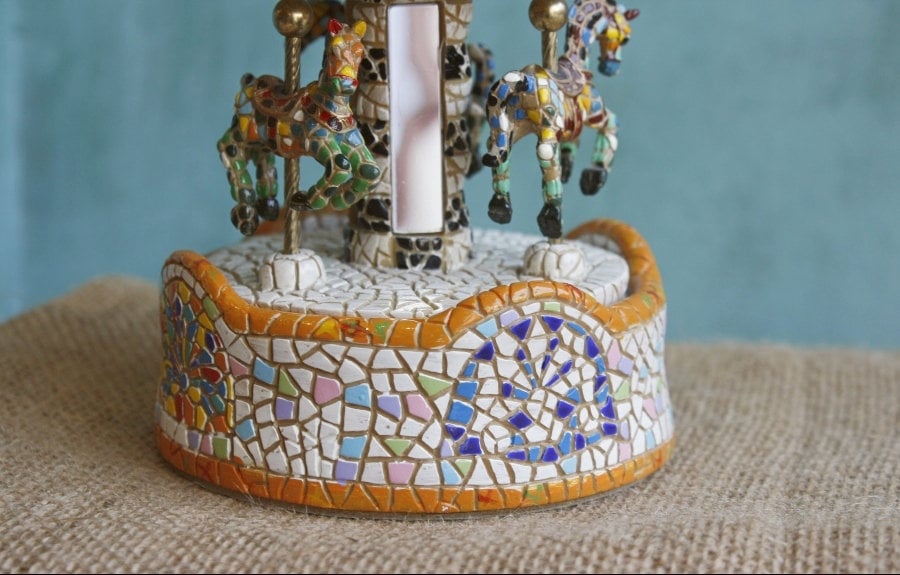 Handmade Vintage Carousel Mosaic Carousel Working Perfectly - Etsy