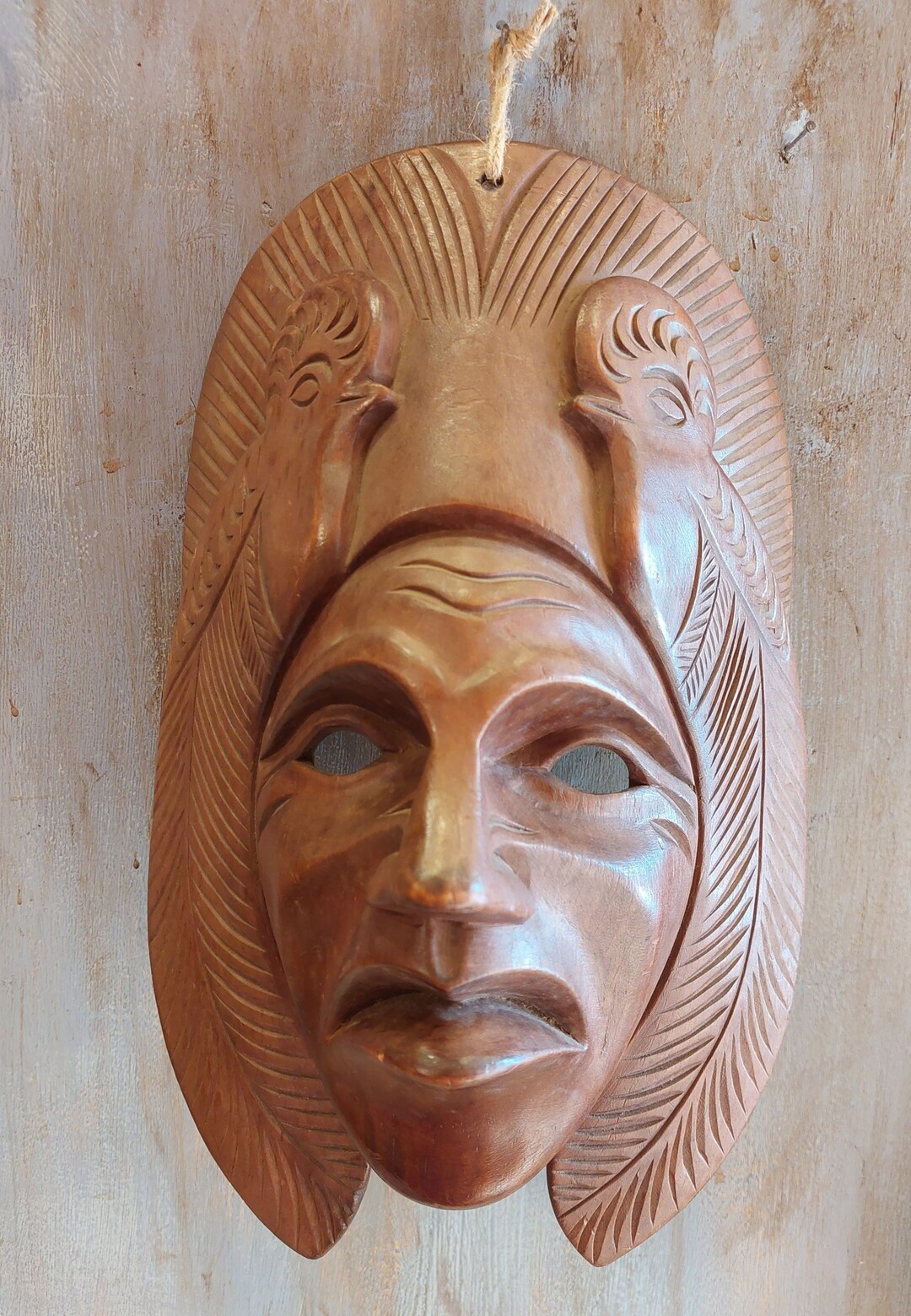 Mayan Wooden Mask, Kukulkan Hand Carved Mask , Guatemala Mask, Native ...