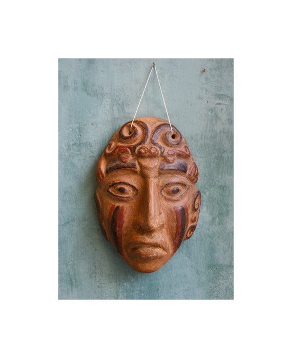 Handmade Ceramic Ethnic Mask Bohemian Style Latin America | Etsy