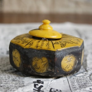 Rare Chinese Snuff Box, Vintage Opium Bottle, Ying Yang Octagon Shape ...