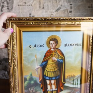 Agios Fanourios Vintage Icon, Saint Fanourios Icon, St. Phanourios Icon ...