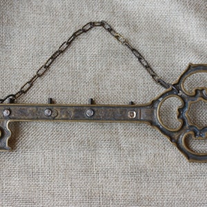 Key Shape Key Holder, Brass 4 Hooks Key Holder, Brass Wall Hanger ...