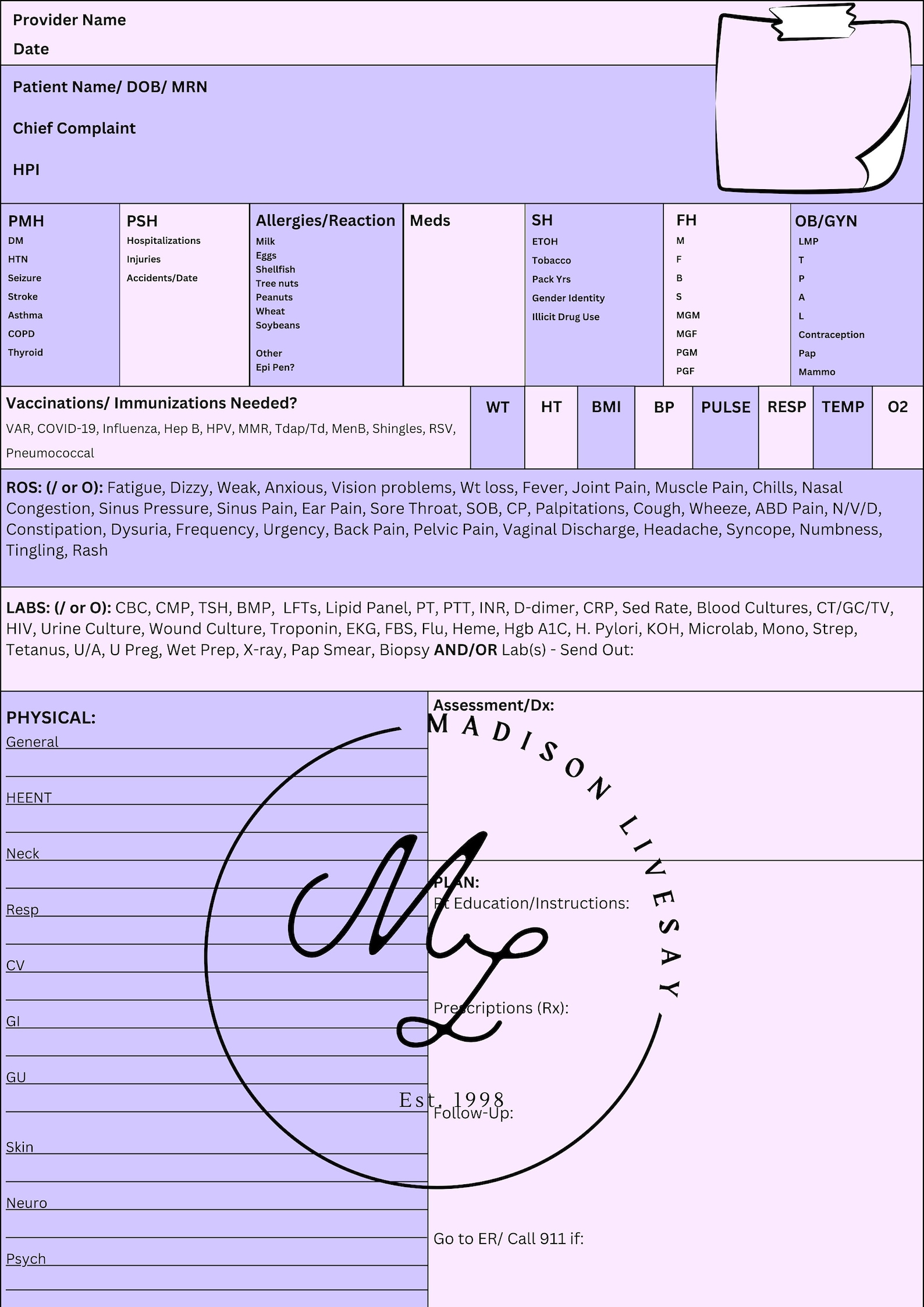 SOAP Note for Nurse Practitioner, Nurse Practitioner Student, SOAP Note ...