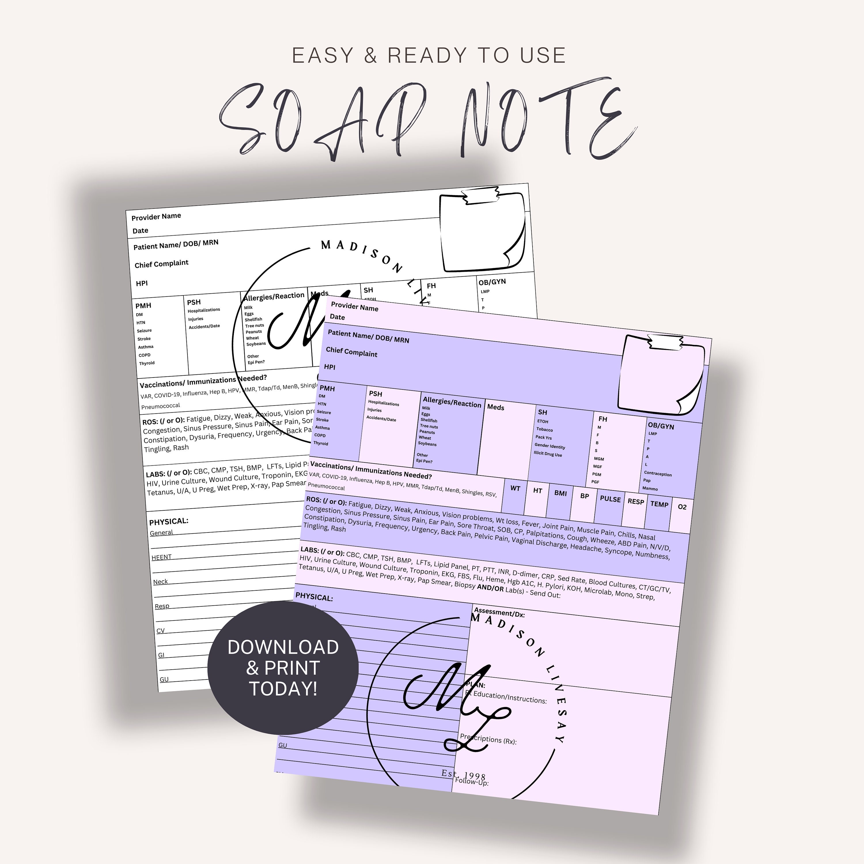 SOAP Note for Nurse Practitioner, Nurse Practitioner Student, SOAP Note ...