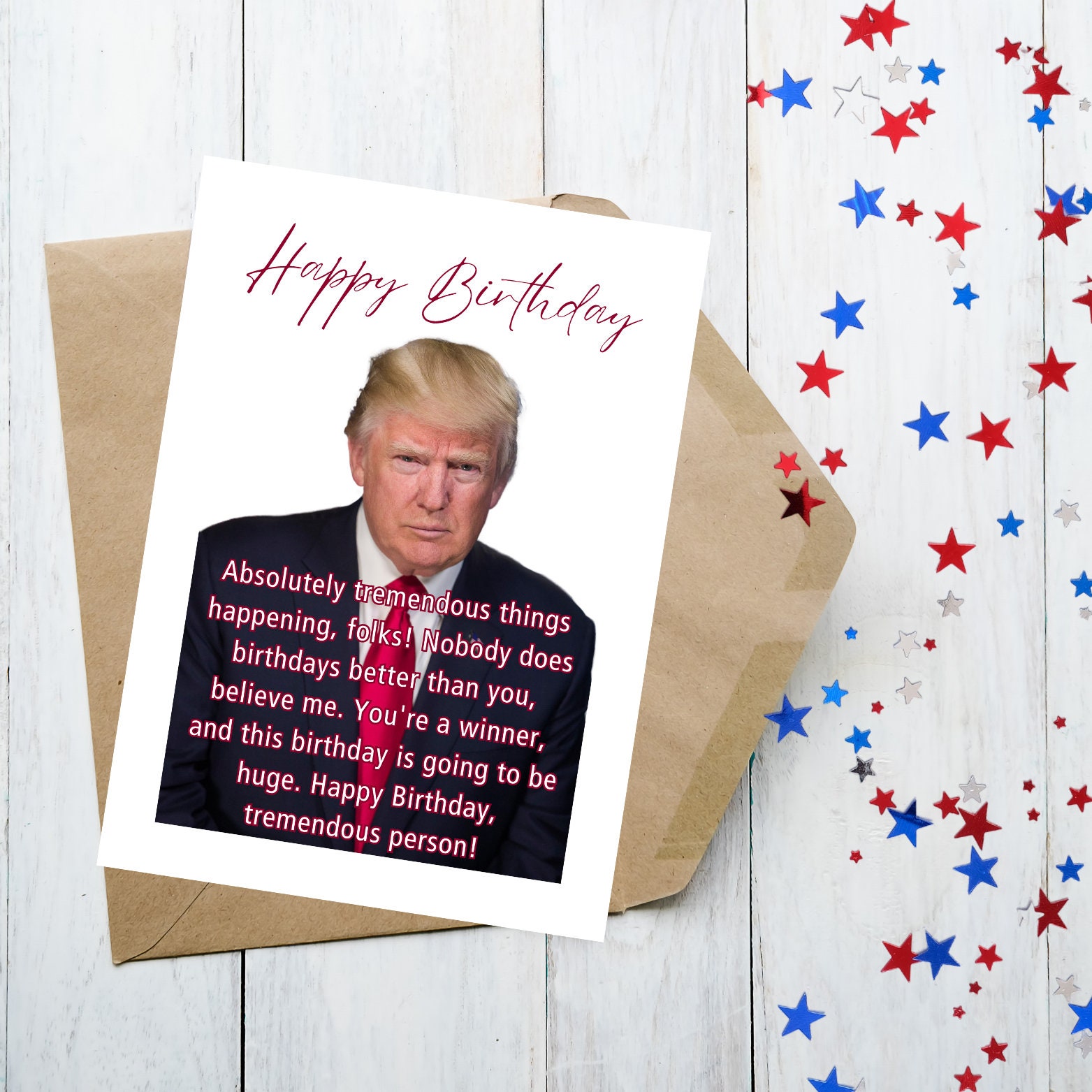 Donald Trump Birthday Card, 5x7 Greeting Card, Birthday Card, Digital Print - Etsy
