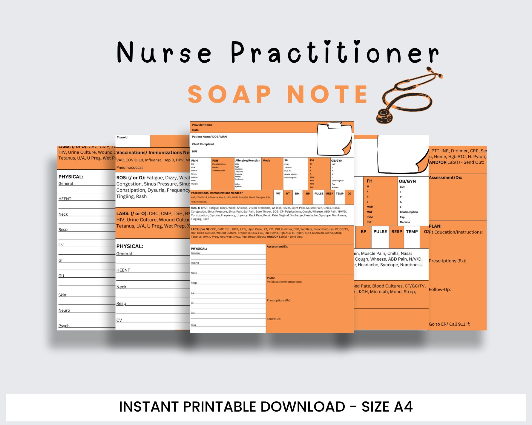 SOAP Note for Nurse Practitioner, Nurse Practitioner Student, SOAP Note ...