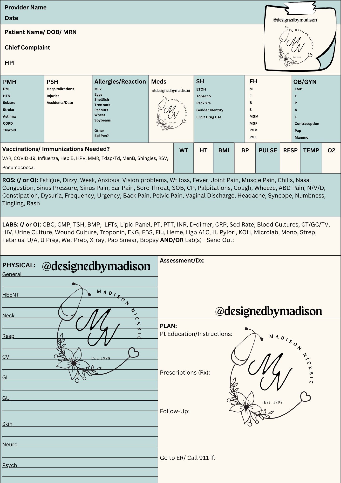 SOAP Note for Nurse Practitioner, Nurse Practitioner Student, SOAP Note ...