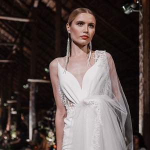 Weddingm Dress ANDRA With Long Train by Blamma-biamo Classic - Etsy