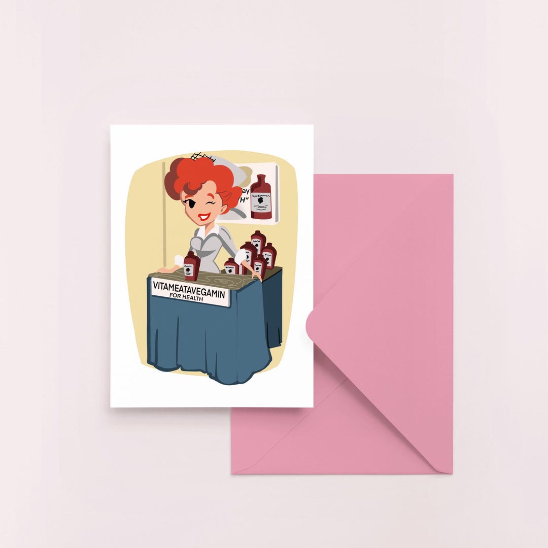 Vitameatavegamin Greeting Card | I Love Lucy Blank Card - Etsy