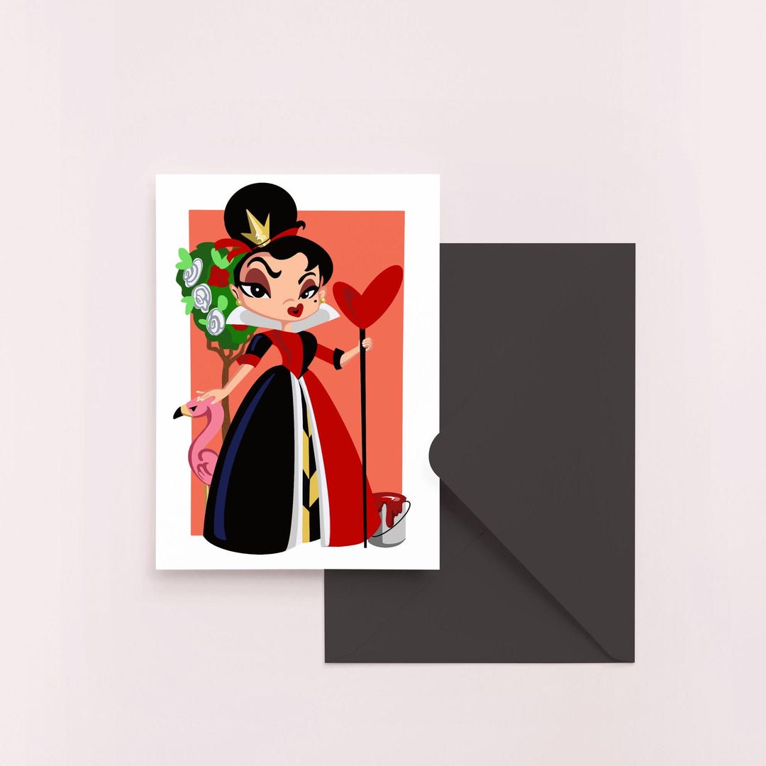 Queen of Hearts Disney Blank Cards - Etsy