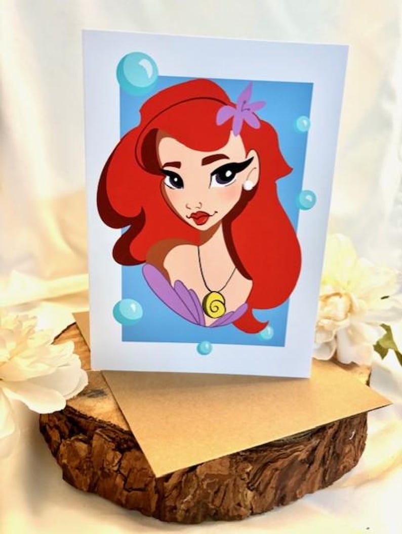 The Little Mermaid Greeting Cards | Ariel | Blank Cards - Etsy