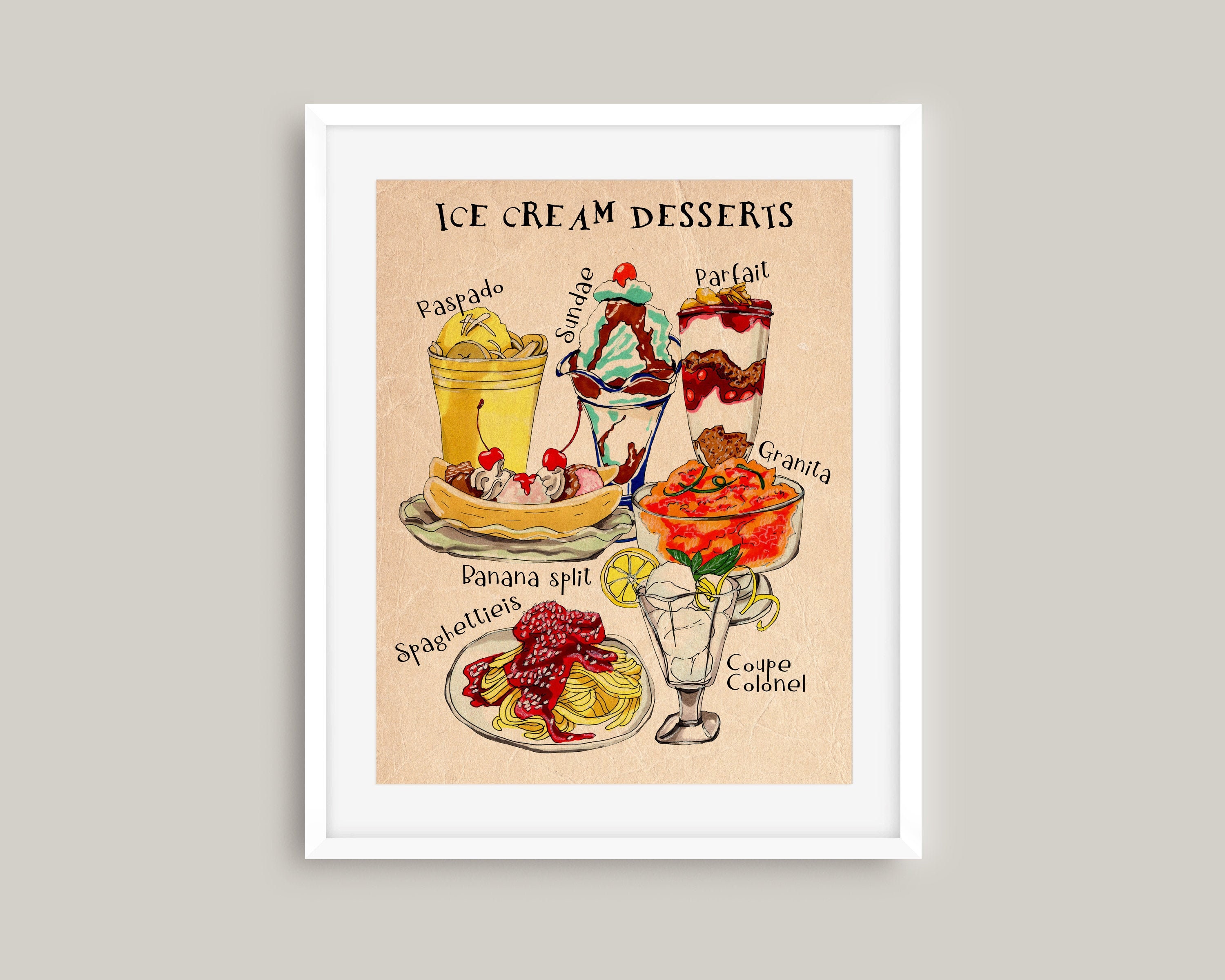 Printable Ice Cream Wall Art, Ice Cream Wall Art, Icecream Print ...