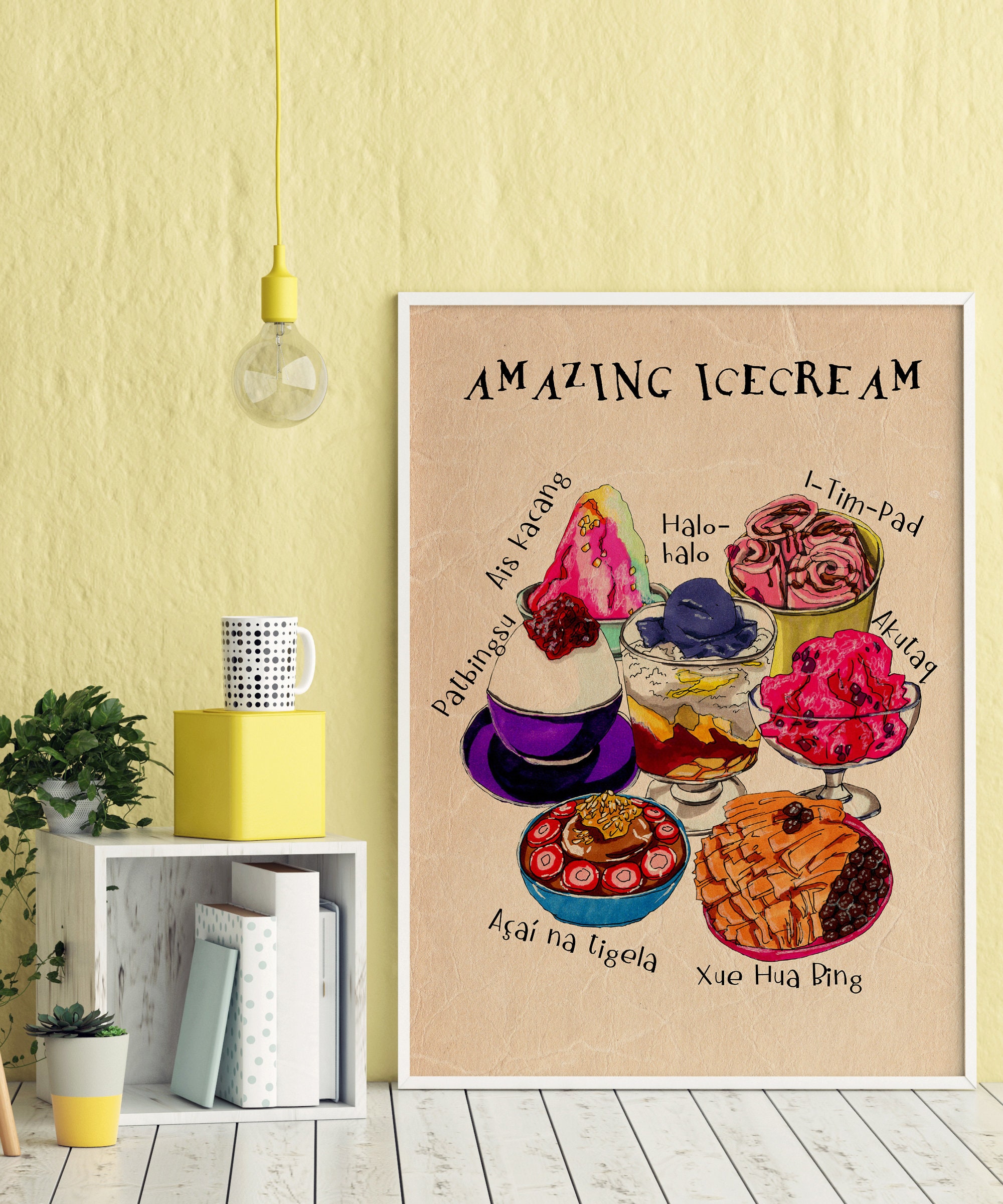 Icecream Print, Printable Ice Cream Wall Art, Kitchen Art Printable ...