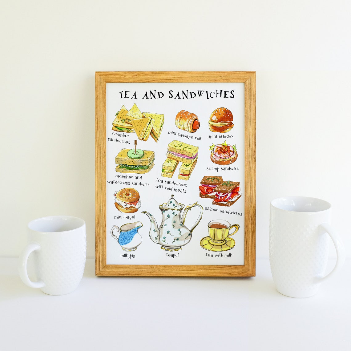 Tea Party Digital Food Poster, Printable Teatime Nursery Wall Art ...