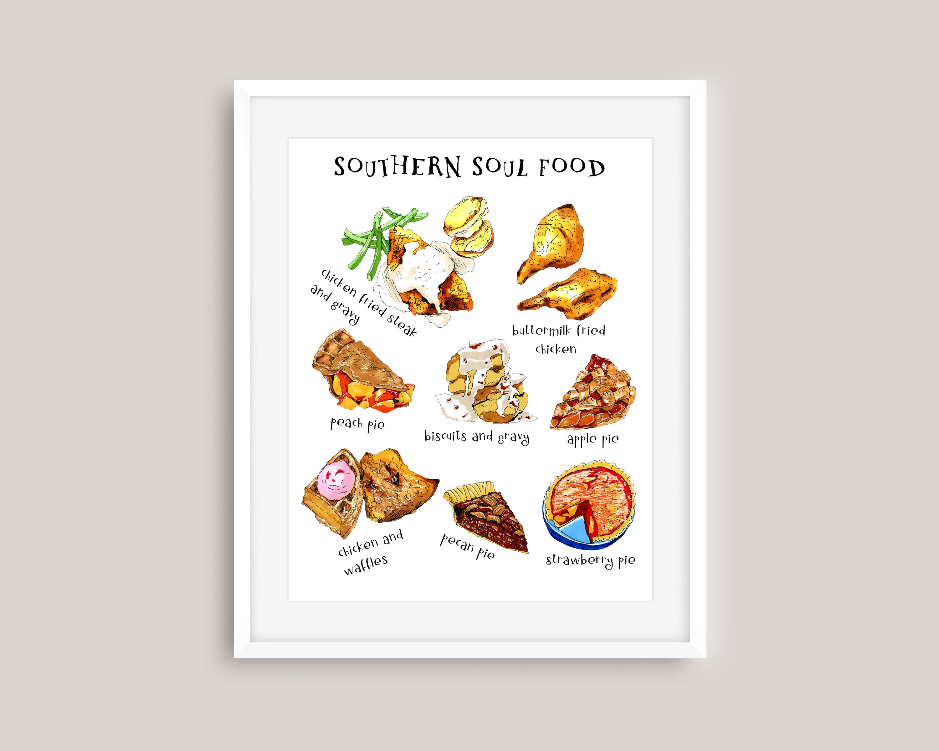 Southern Soul Food Digital Poster Foodie Gift Printable - Etsy