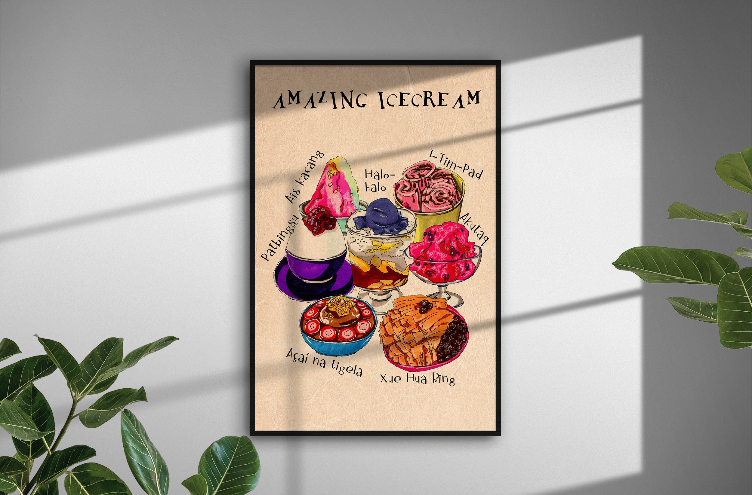 Icecream Print, Printable Ice Cream Wall Art, Kitchen Art Printable ...