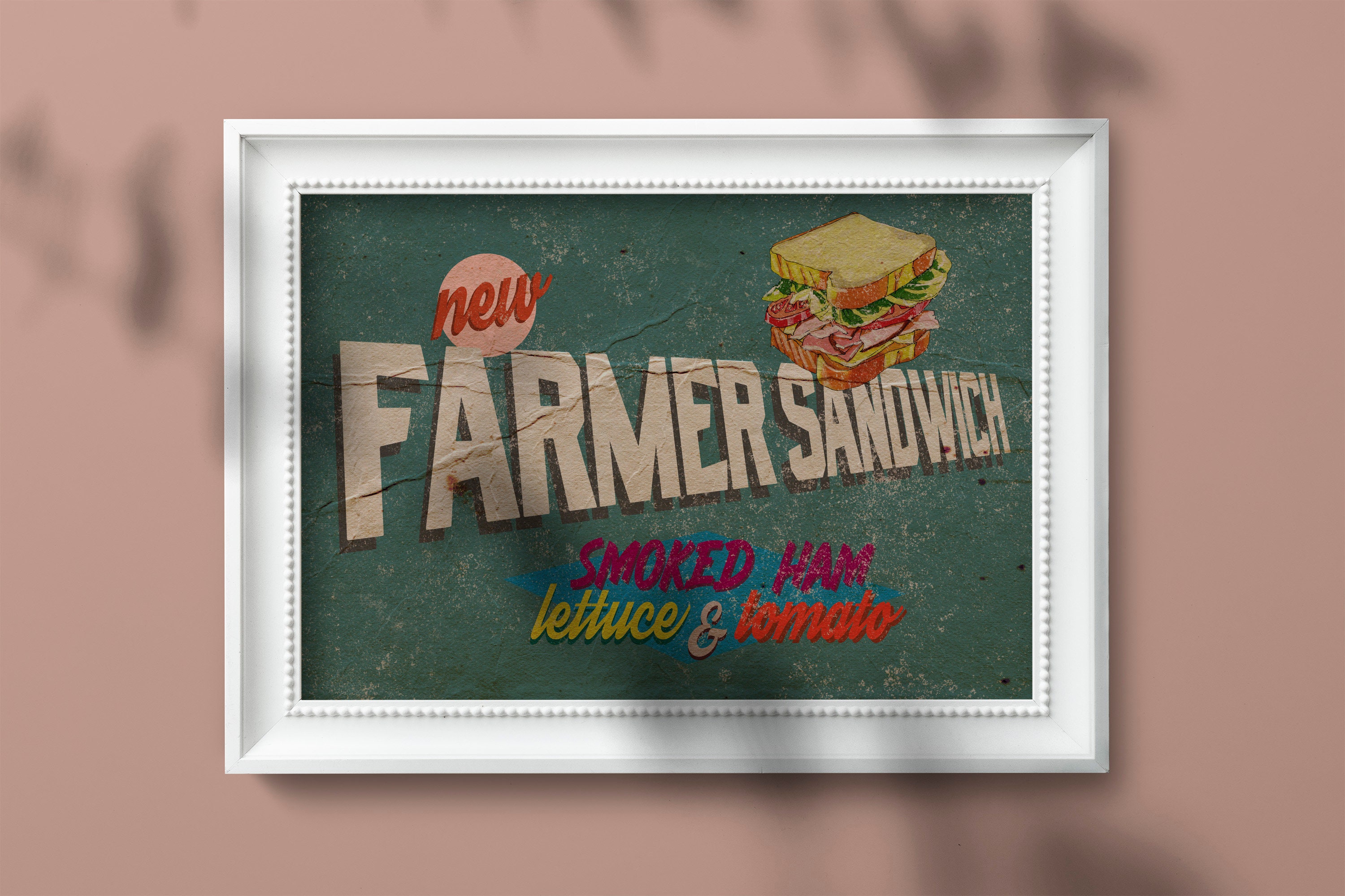 Sandwich Poster, Printable Vintage Style Sandwich Wall Art, Vintage ...