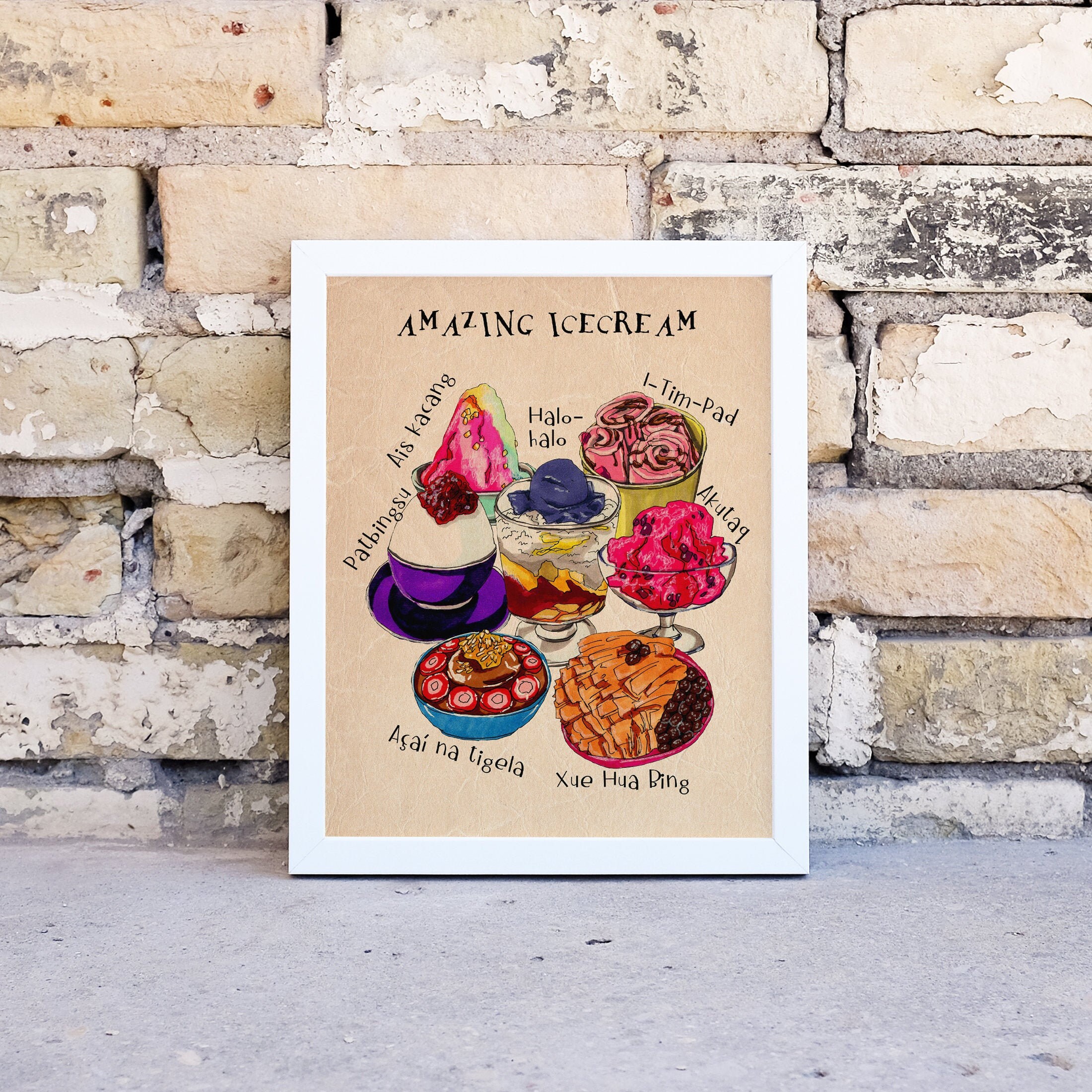 Icecream Print, Printable Ice Cream Wall Art, Kitchen Art Printable ...