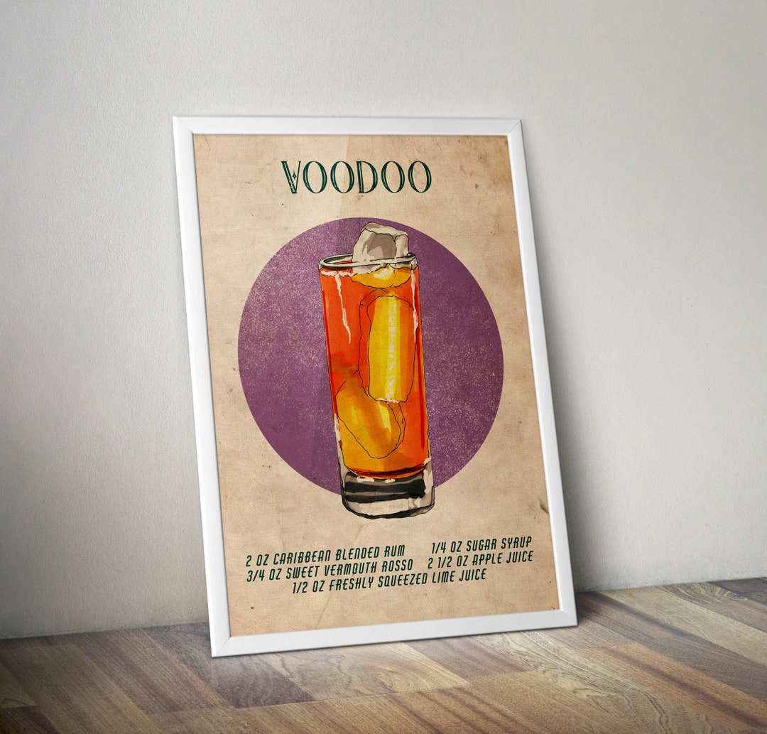 Voodoo Cocktail Printable Vintage Style Poster Cocktail - Etsy